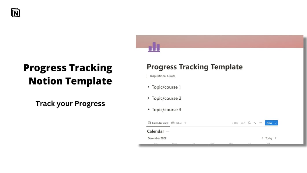 Progress tracking Template | Prototion | Buy Notion Template