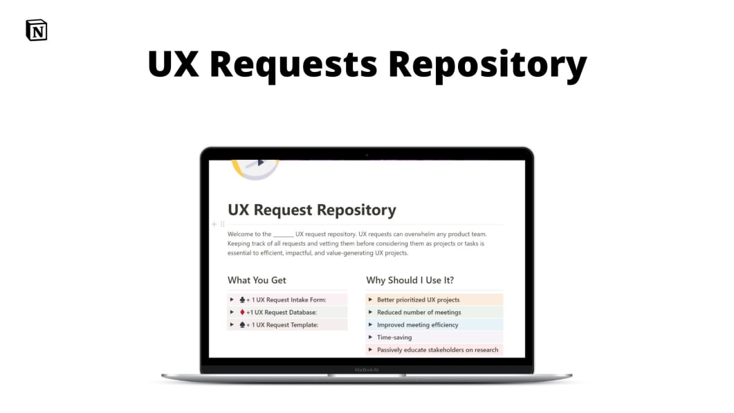 UX Request Repository | Prototion | Buy Notion Template