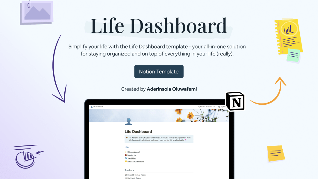 Life Dashboard | Prototion | Buy Notion Template