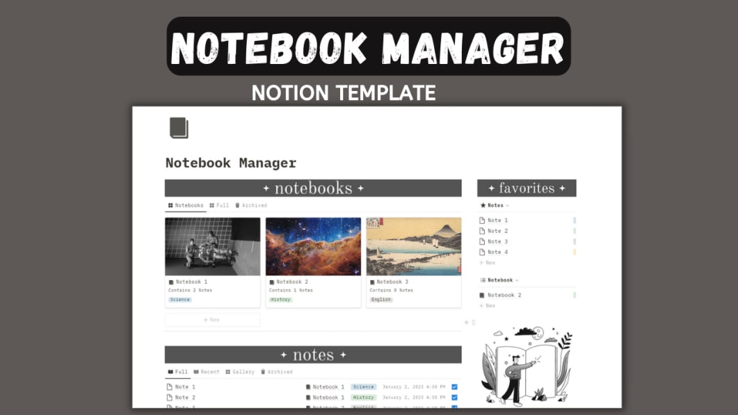 Notion Notebook Manager | Prototion | Buy Notion template