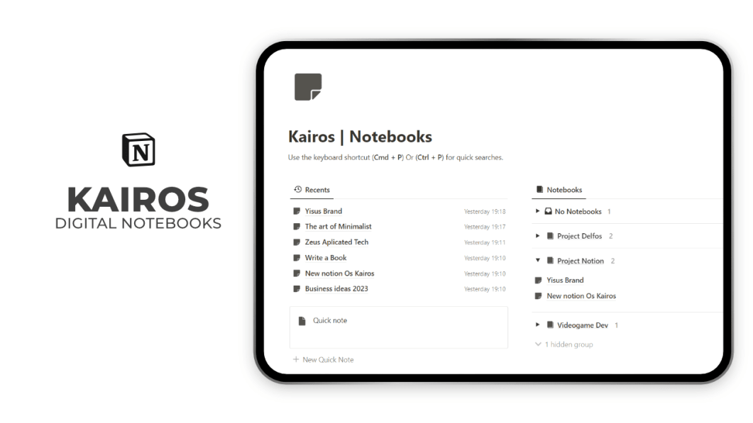 Kairos - Digital Notebooks | Prototion | Buy Notion Template
