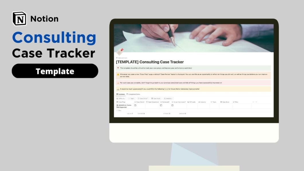Consulting Case Tracker | Prototion | Get Notion Template