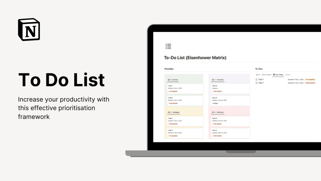 Prioritised To-Do List | Prototion | Buy Notion Template