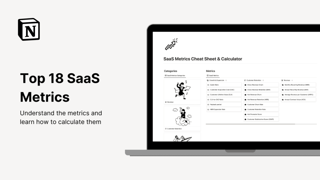 SaaS Metrics Cheat Sheet & Calculator | Prototion