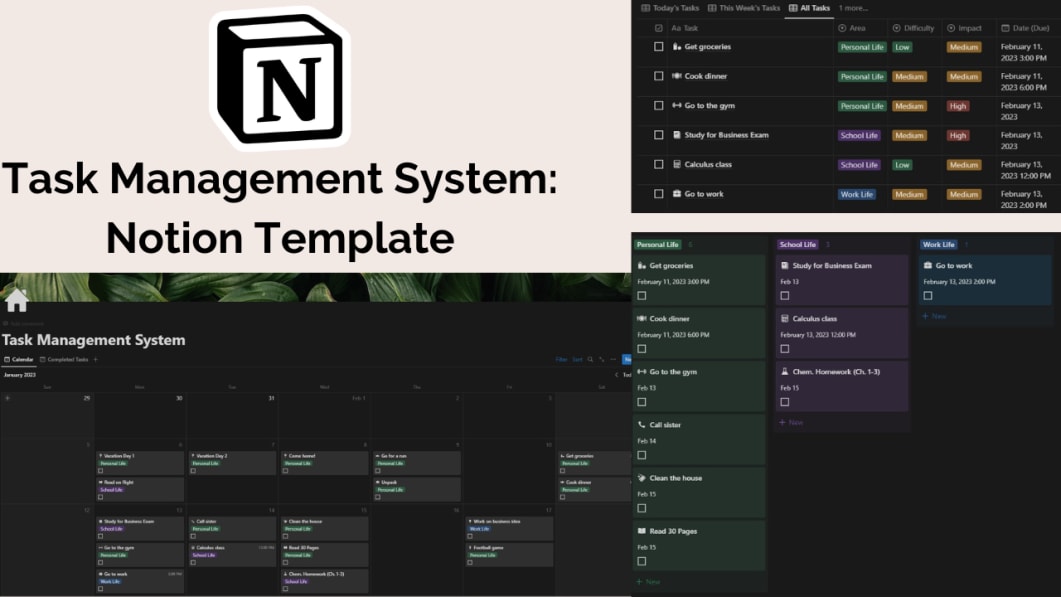 Task Management System | Prototion | Notion Template