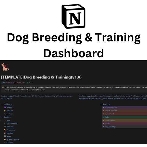 Dog Breeding & Training | Prototion | Buy Notion Template