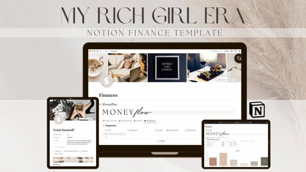 Aesthetic Financial Tracker | Prototion | Notion Template