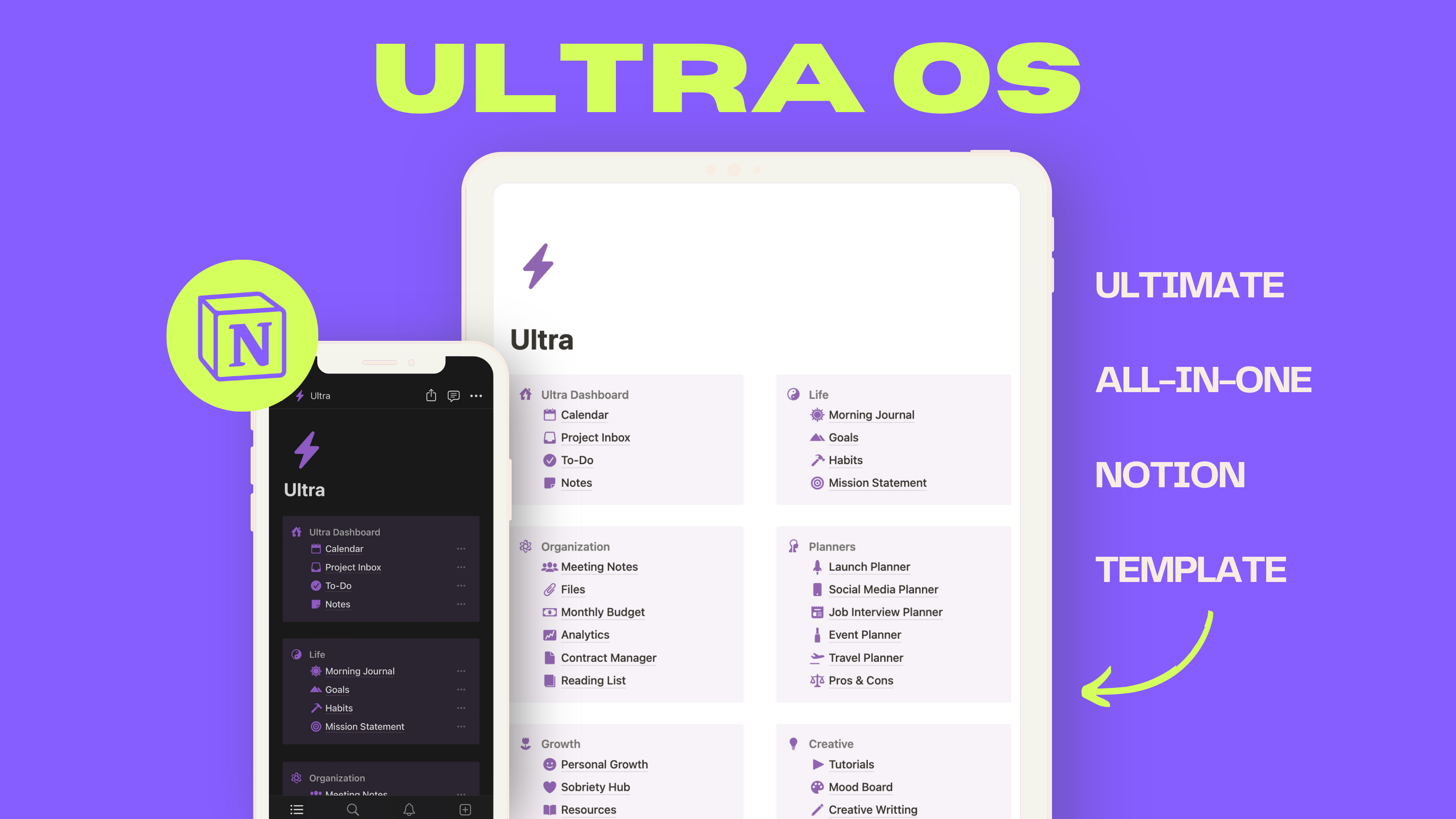 ULTRA OS Notion Dashboard | Prototion | Get Notion Template