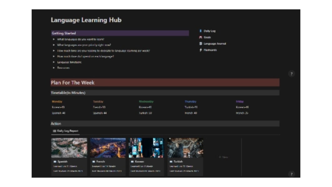 The Ultimate Language Learning Notion Template | Prototion
