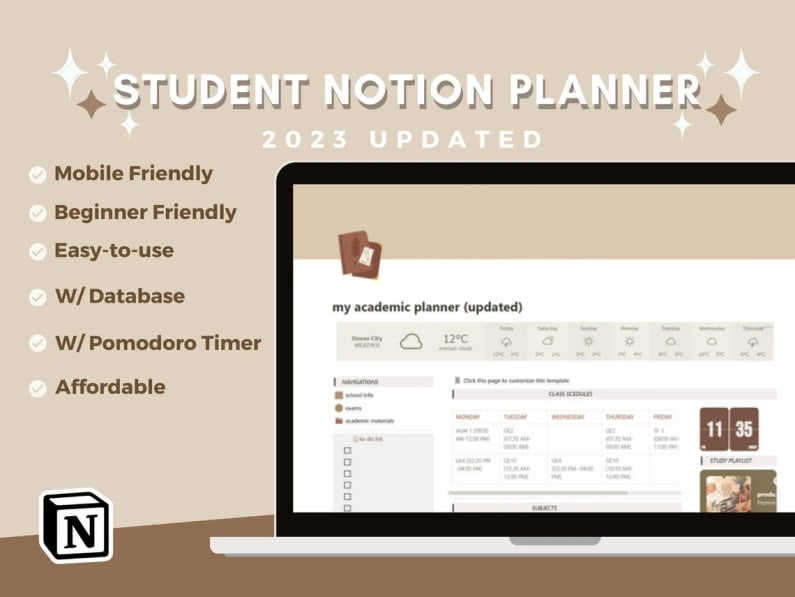 My Academic planner | Get Notion Template | Prototion
