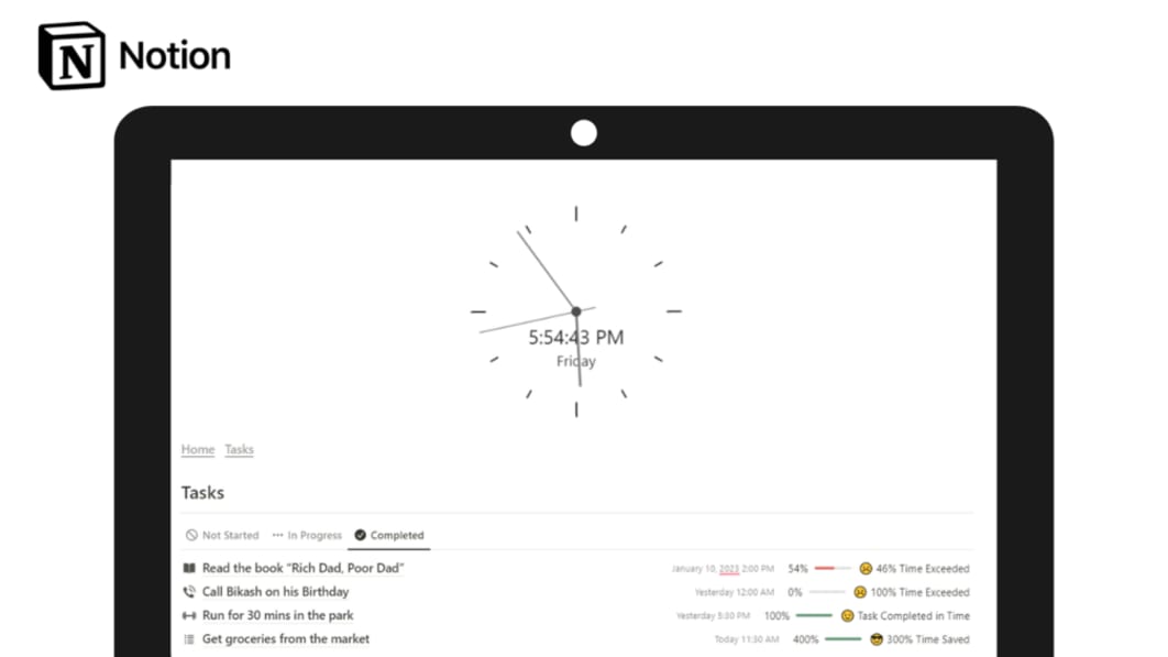Notion Tasks Tracker | Prototion | Buy Notion Template Notion Tasks Tracker | Prototion | Buy Notion Template