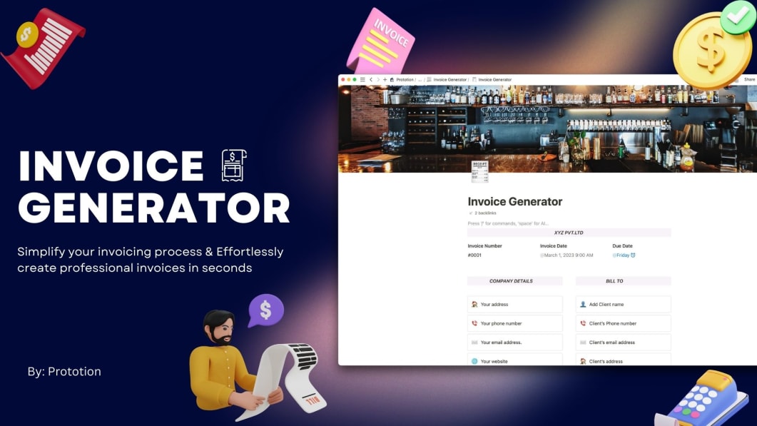 Invoice Generator | Prototion | Buy Notion Template