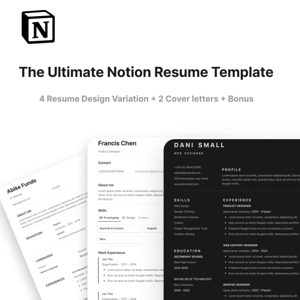 The Ultimate Notion Resumes & Cover Letters| Prototion