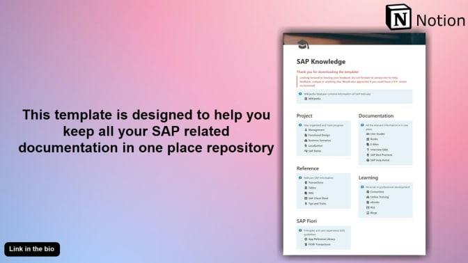 SAP Knowledge | Prototion | Buy Notion Template