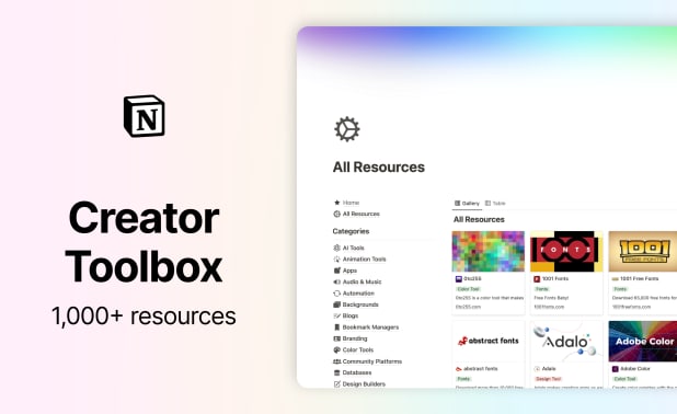 Creator Toolbox | Prototion | Buy Notion Template