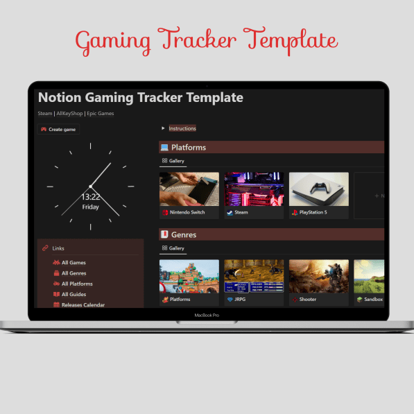 Notion Gaming Tracker | Prototion