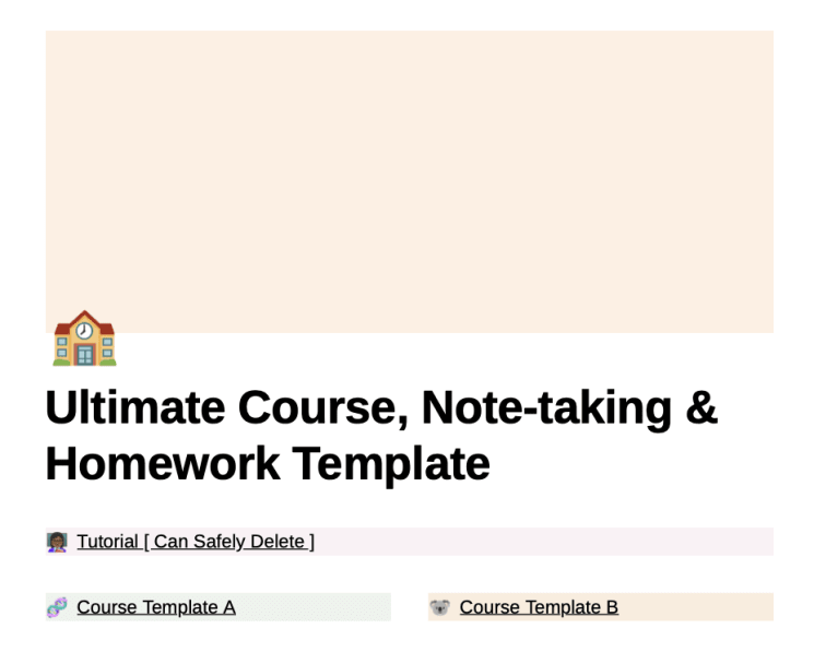 Ultimate Course, Notetaking & Homework Template