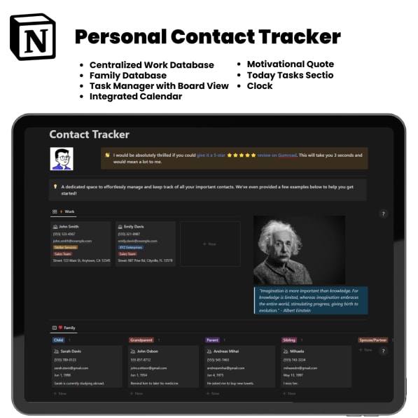 Personal Contact Tracker | Prototion