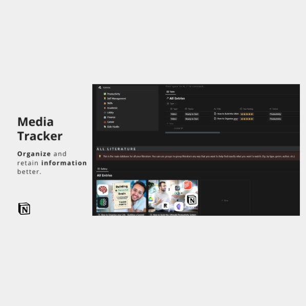 Media Tracker | Prototion | Get Notion Template