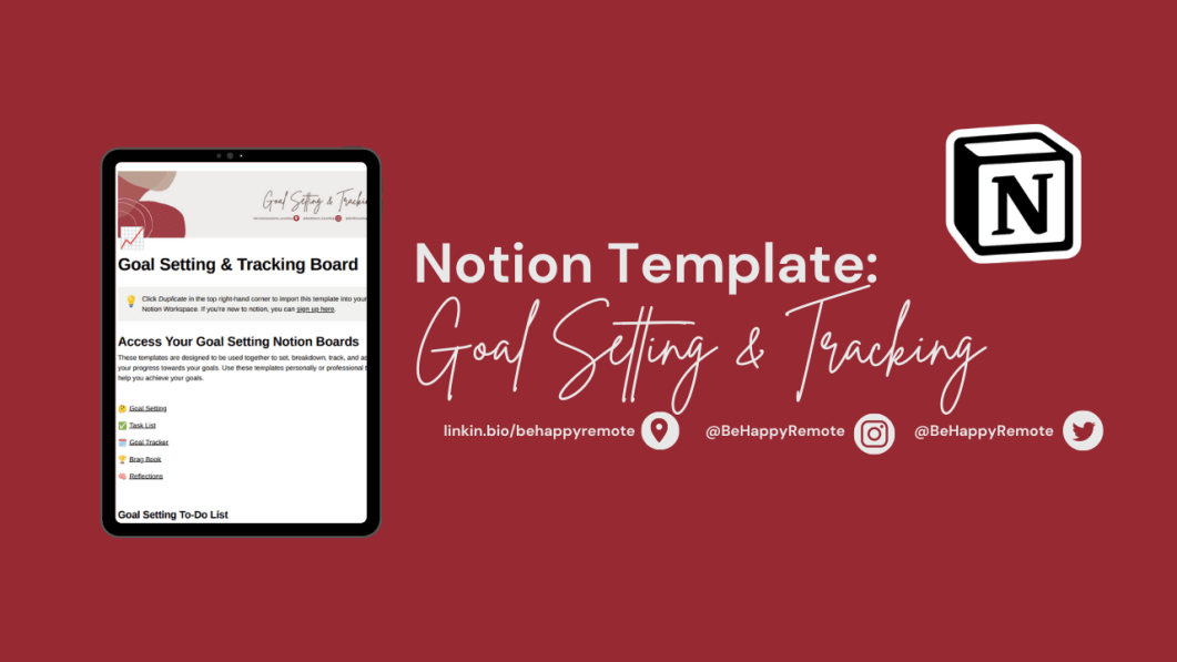 Notion Template: Goal Setting & Tracking