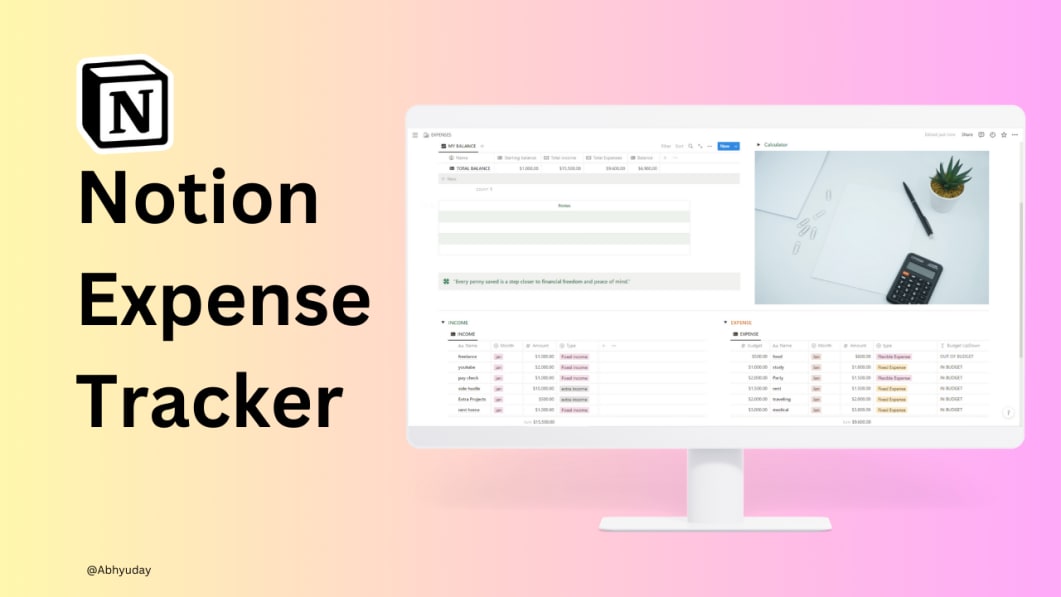 Expense Tracker Notion Template