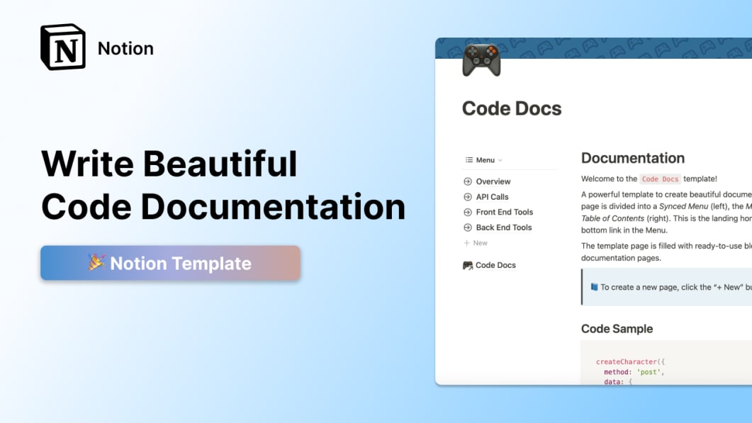 Code Documentation Notion Template Code Documentation Notion Template
