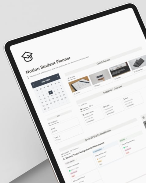 Minimal Student Template | Prototion | Buy Notion Template