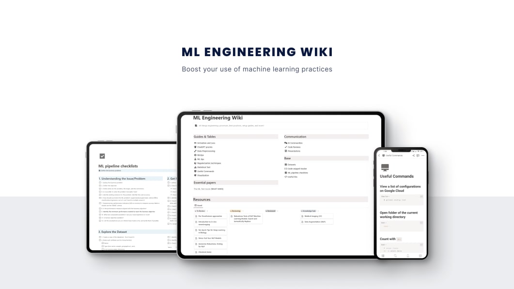 ML Engineering Wiki | Prototion | Buy Notion Template