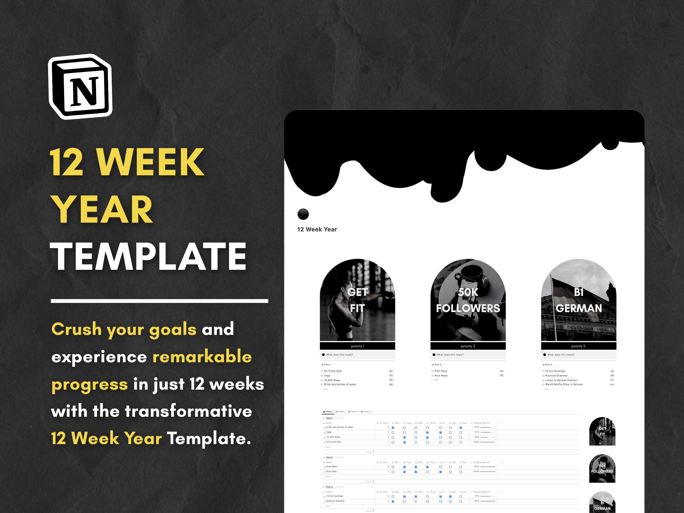 12 Week Year | Prototion | Buy Notion Template 12 Week Year | Prototion | Buy Notion Template