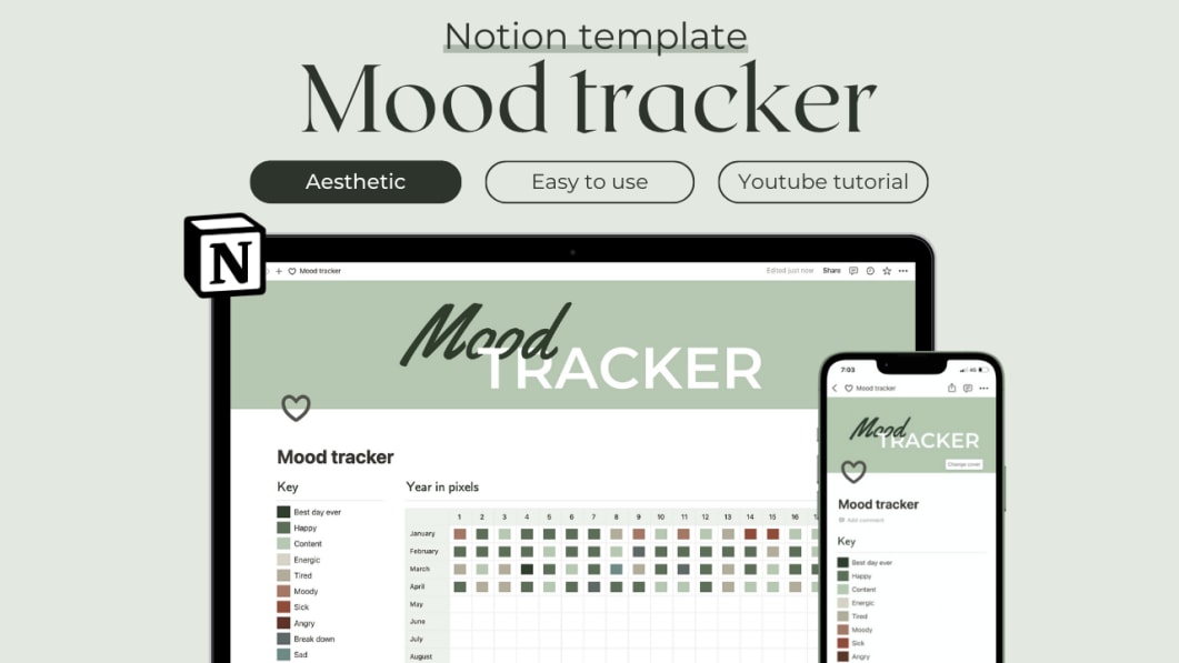 Mood tracker | Prototion | Buy Notion Template