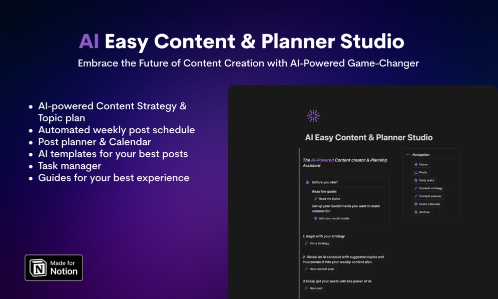 AI Easy Content strategy & Planner Studio