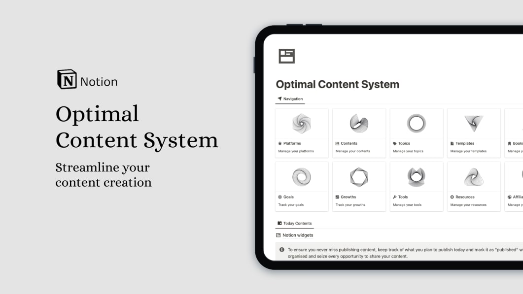 Notion Optimal Content System | Prototion