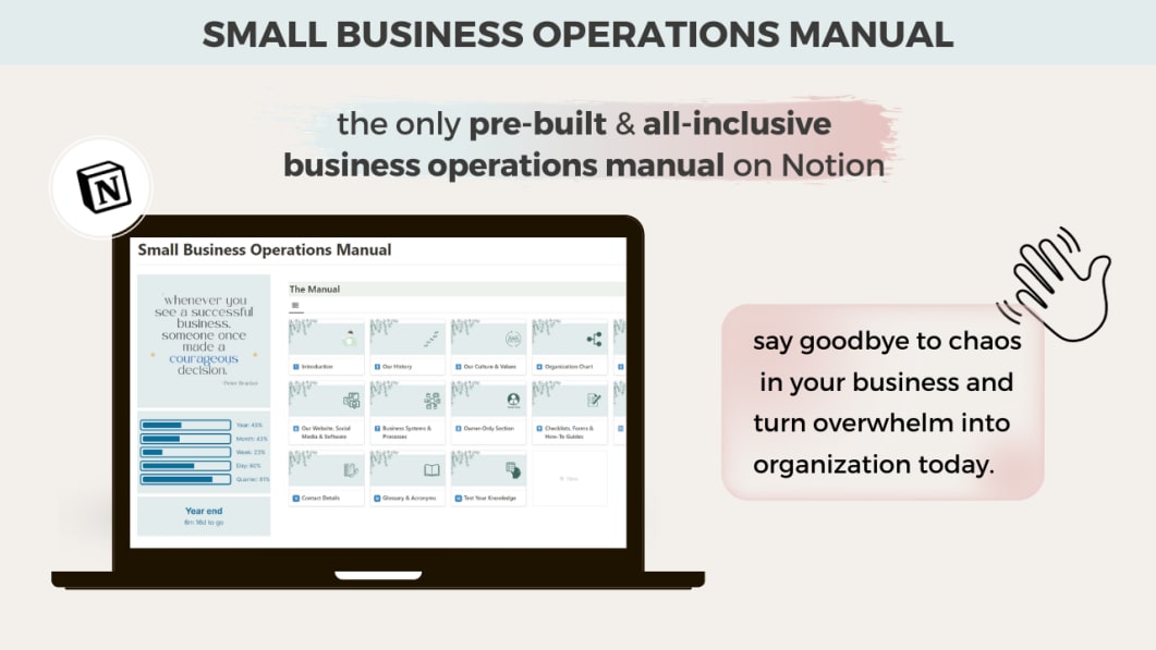 Small Business Operations Manual| Prototion| Notion Template