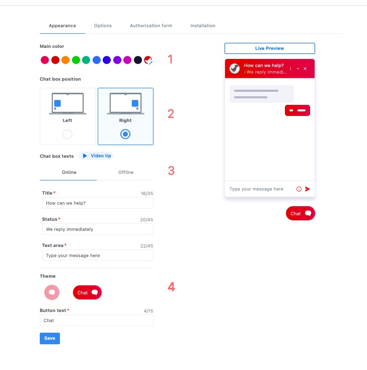 Smartsupp — Basic chat box settings