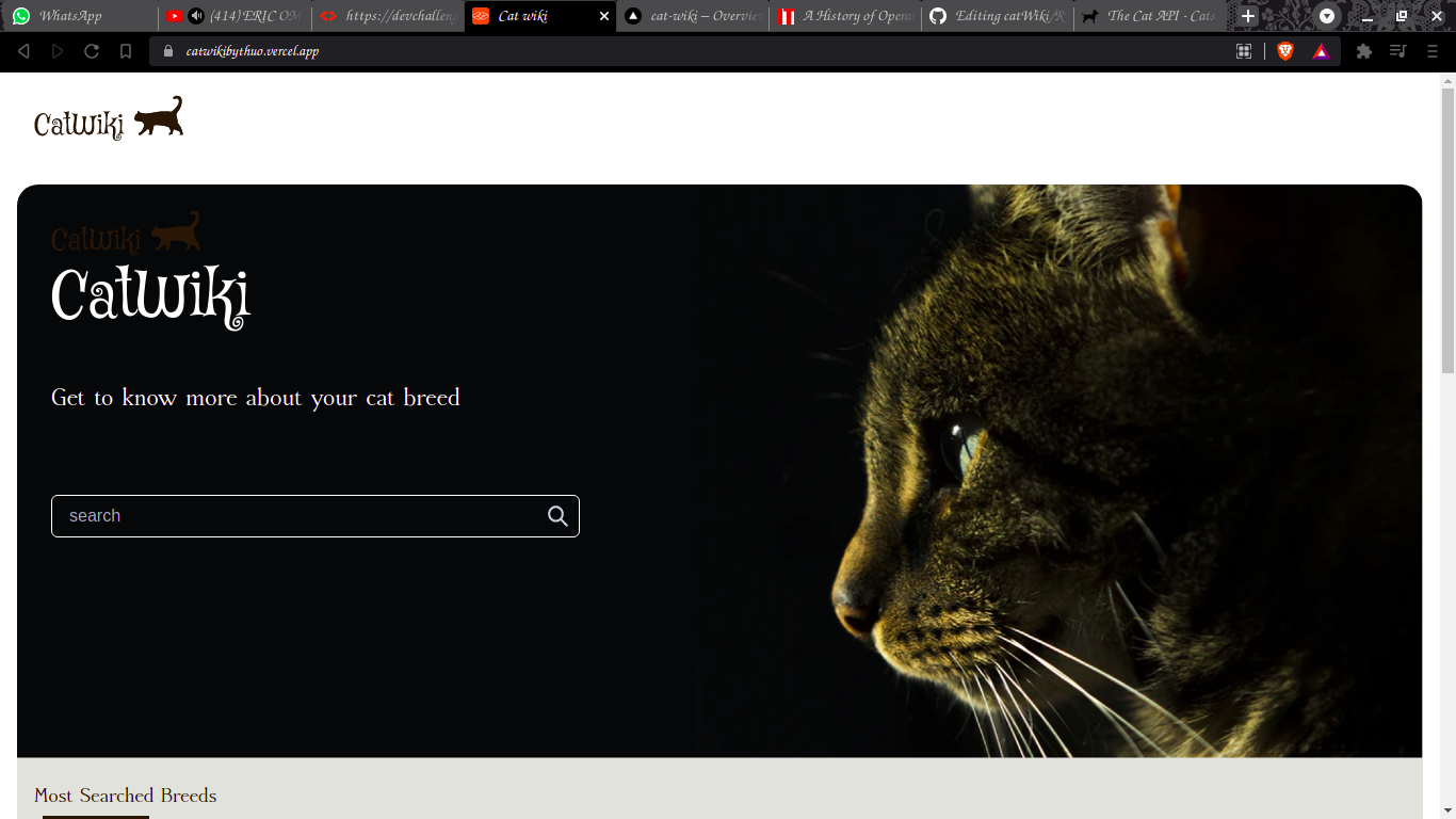 GitHub - kariuki-george/catWiki