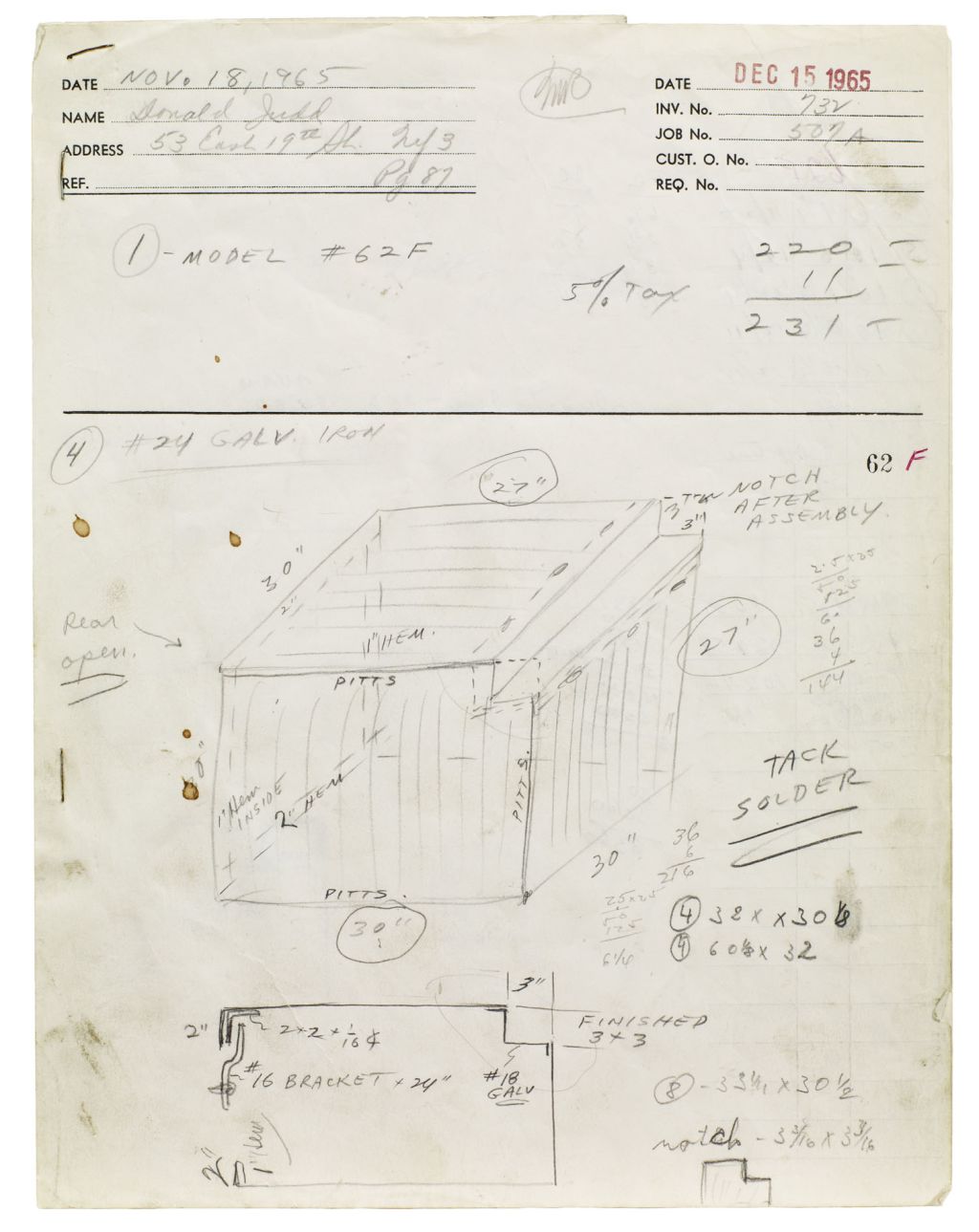 Donald Judd - Working Papers: Donald Judd Drawings, 1963 - 93 - Berlin ...