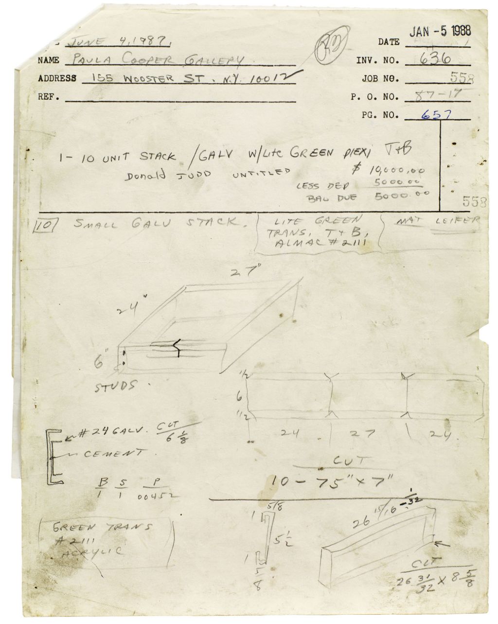 Donald Judd - Working Papers: Donald Judd Drawings, 1963 - 93 - London ...