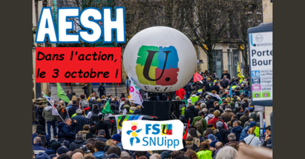 AESH : Mobilisation du 3 octobre 2023 | FSU-SNUipp 23