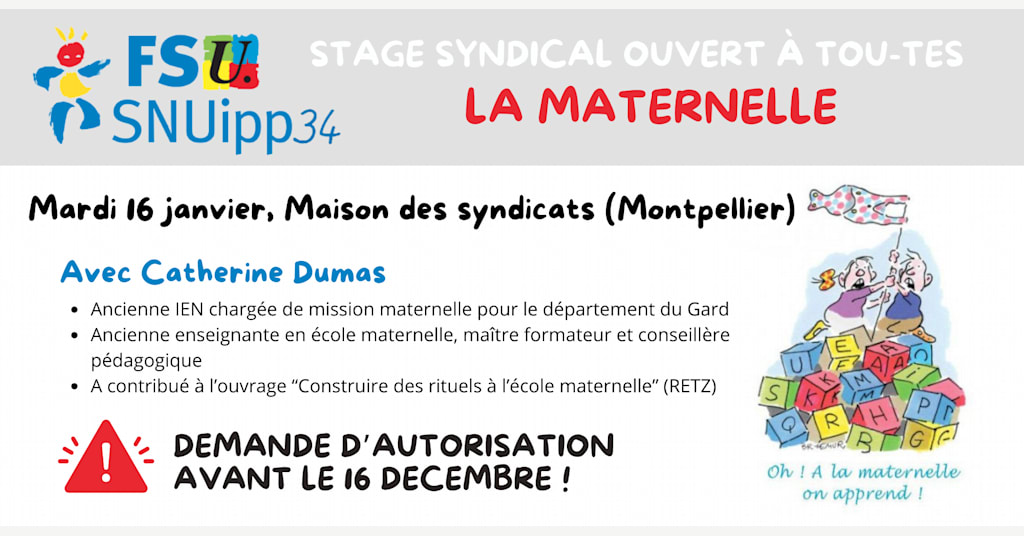 Stage maternelle | FSU-SNUipp 34
