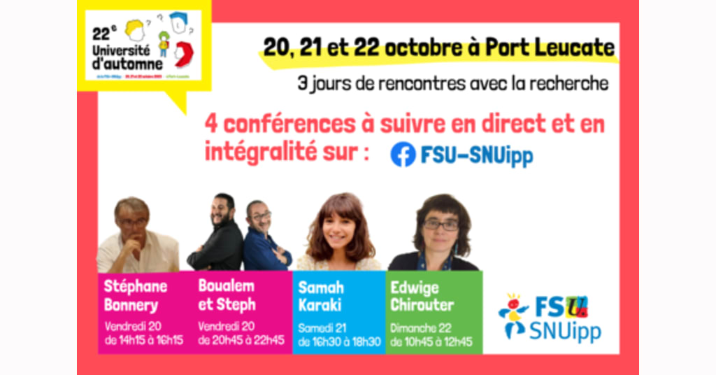 Université d’automne 2023 : la 22ème édition | FSU-SNUipp 69