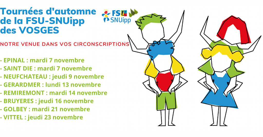 Tournées d'automne 2023 de la FSU SNUipp 88 | FSU-SNUipp 88