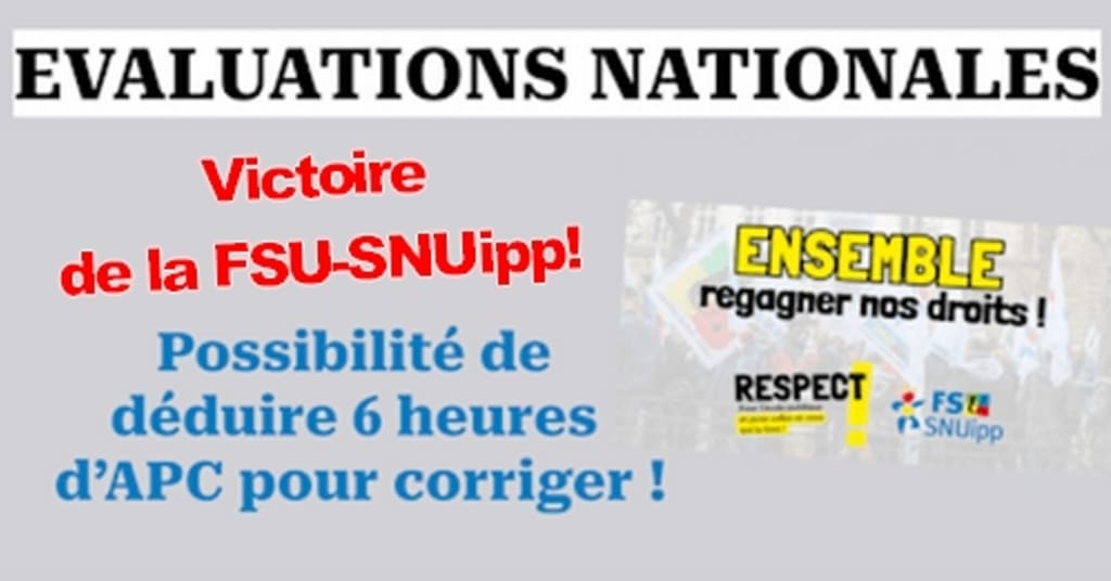 Victoire de la FSU-SNUipp : récupération de 6h d'APC pour les enseignant·es de CP-CE1-CM1 ...
