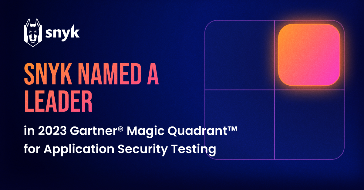 Snyk Named A Leader In 2023 Gartner® Magic Quadrant™ For Application