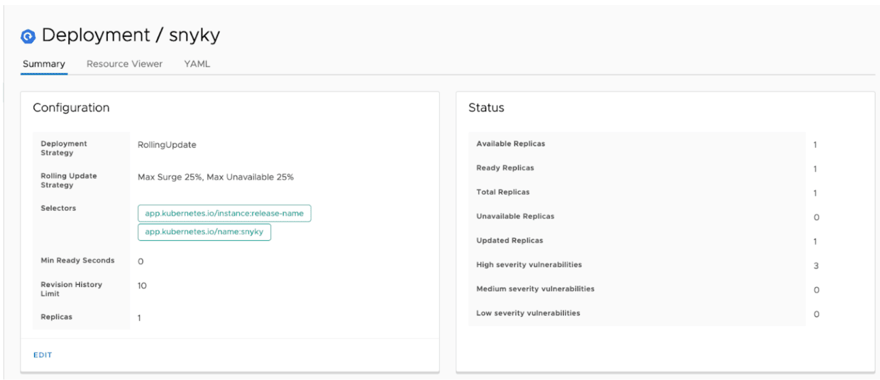 Showing Application Vulnerabilities In Kubernetes Native Tooling Snyk