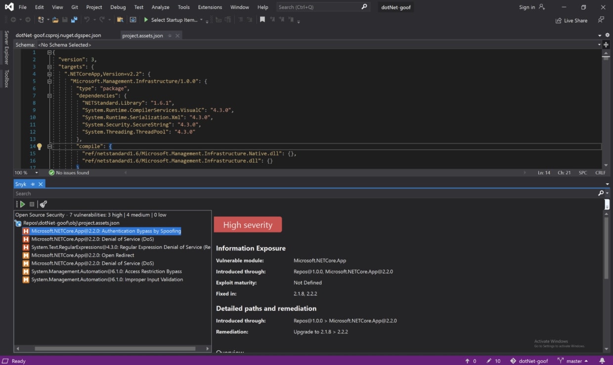 Secure development in Visual Studio with Snyk Open Source | Snyk Secure development in Visual Studio with Snyk Open Source | Snyk