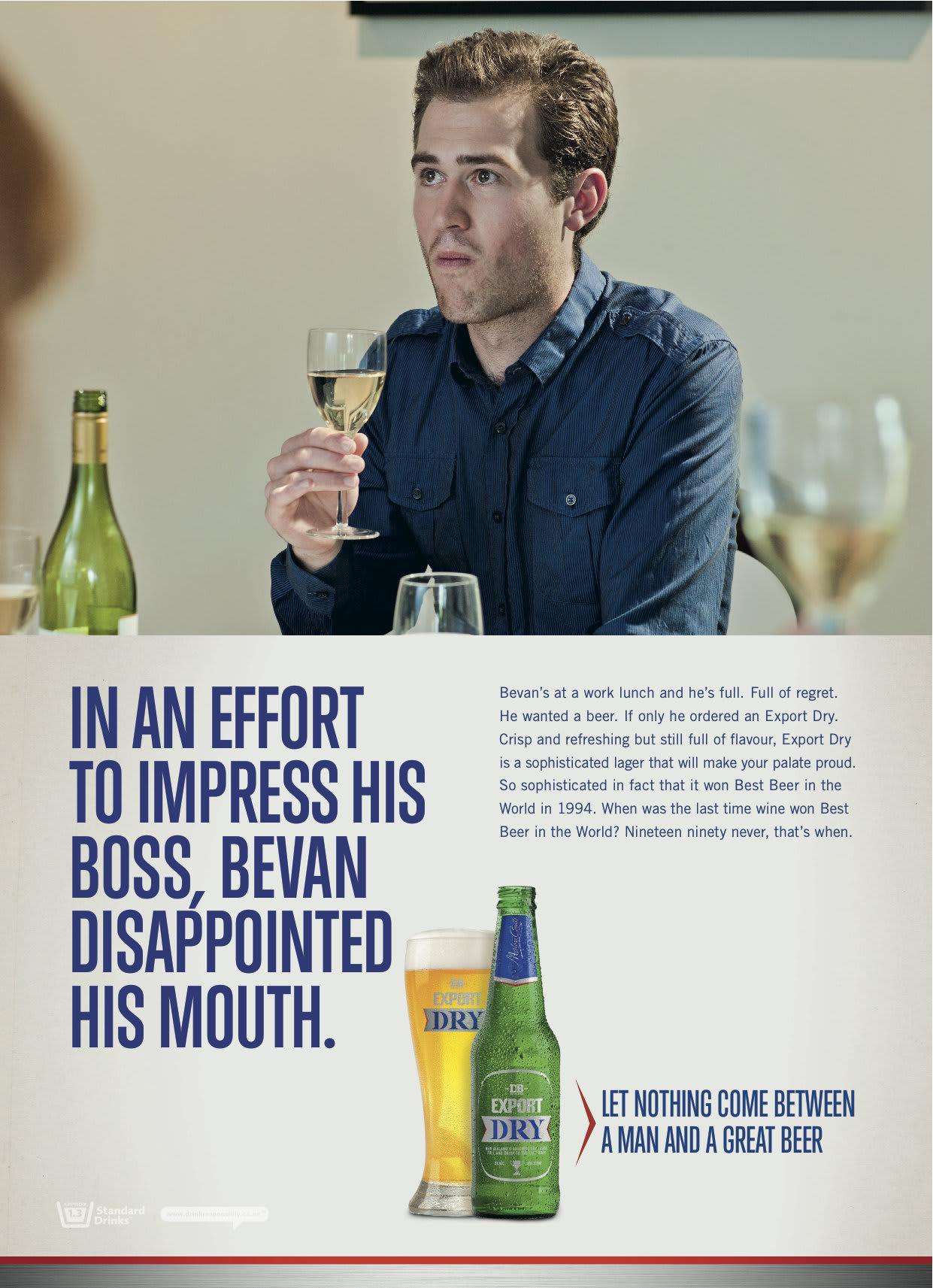 Bevan holds NAB ad trophy aloft - stoppress.co.nz