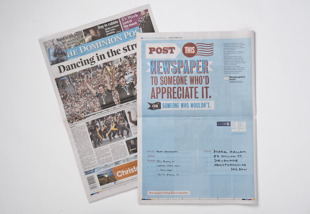 Special Group keeps Caxton momentum going with 'Send a Newspaper' win ...