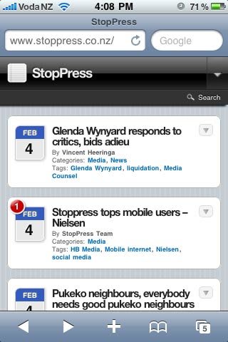 Stoppress tops mobile users - Nielsen - stoppress.co.nz