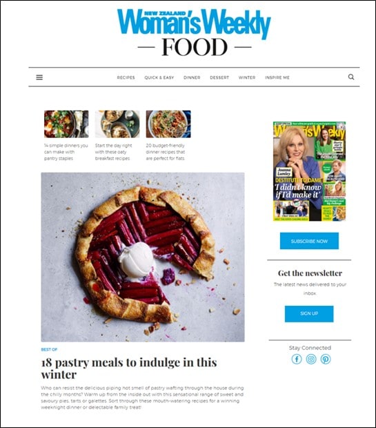 NZ Woman's Weekly launches online recipe collection - stoppress.co.nz