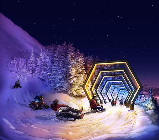 Light Ride, une sorte de Mario Kart de la luge installée à Lenzerheide